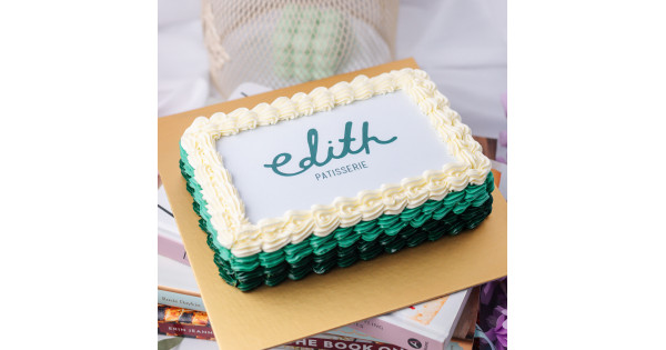 Icing Print Shell Piping Rectangle Cake