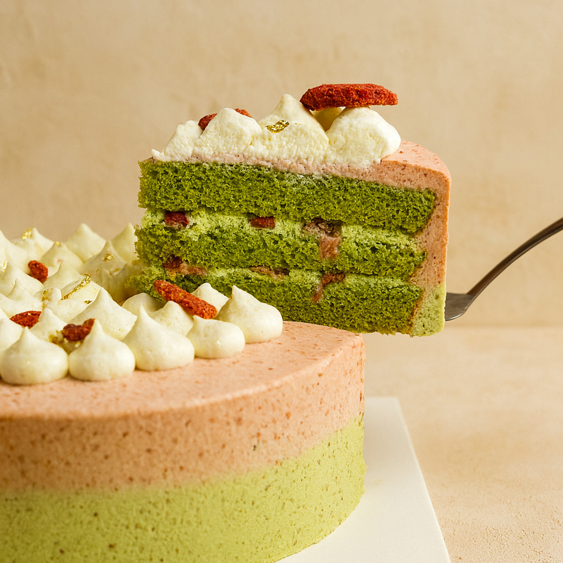 Strawberry Matcha Cake (4/6/8/10/12 inch) - Edith Patisserie