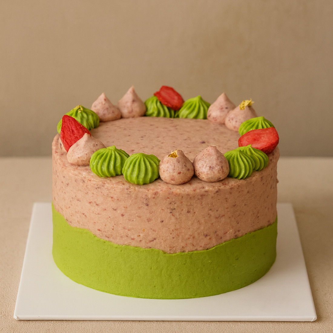 Strawberry Matcha Cake (4/6/8/10/12 inch) - Edith Patisserie