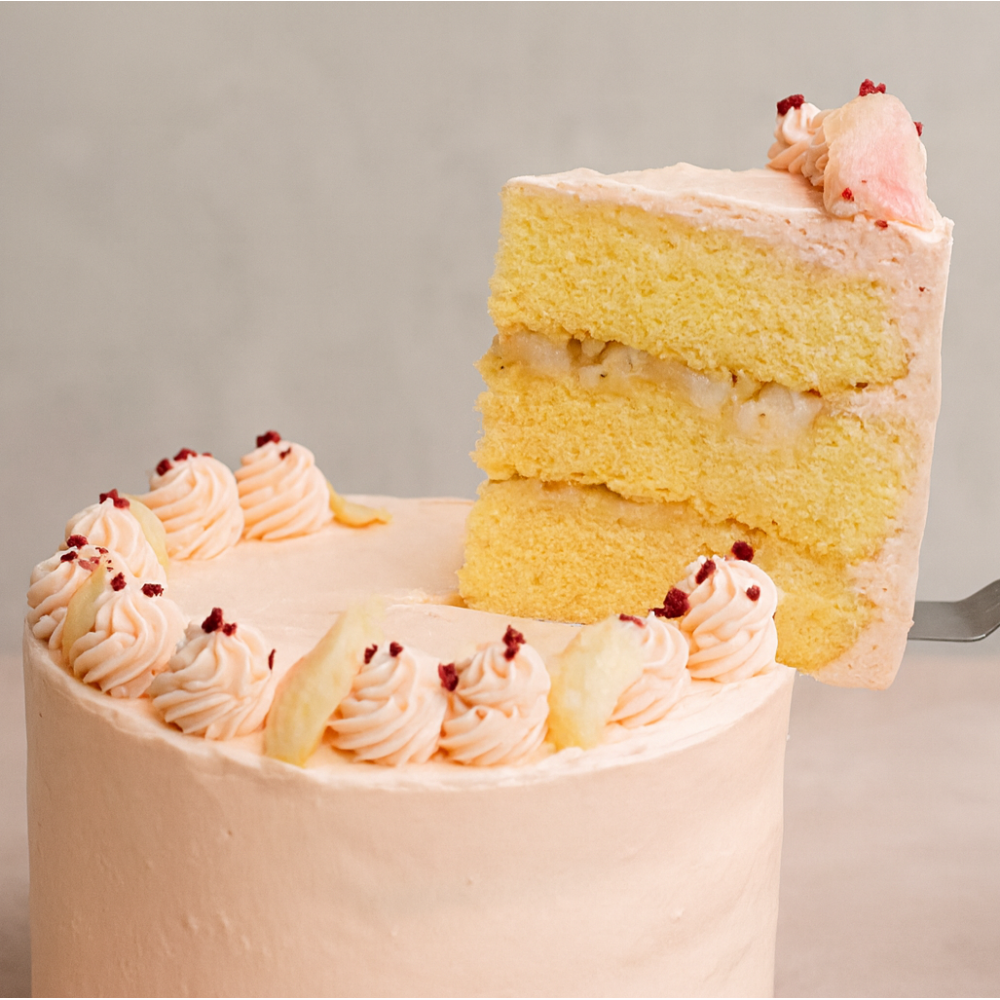 White Peach Lychee Cake (4/6/8/10/12 inch) - Edith Patisserie