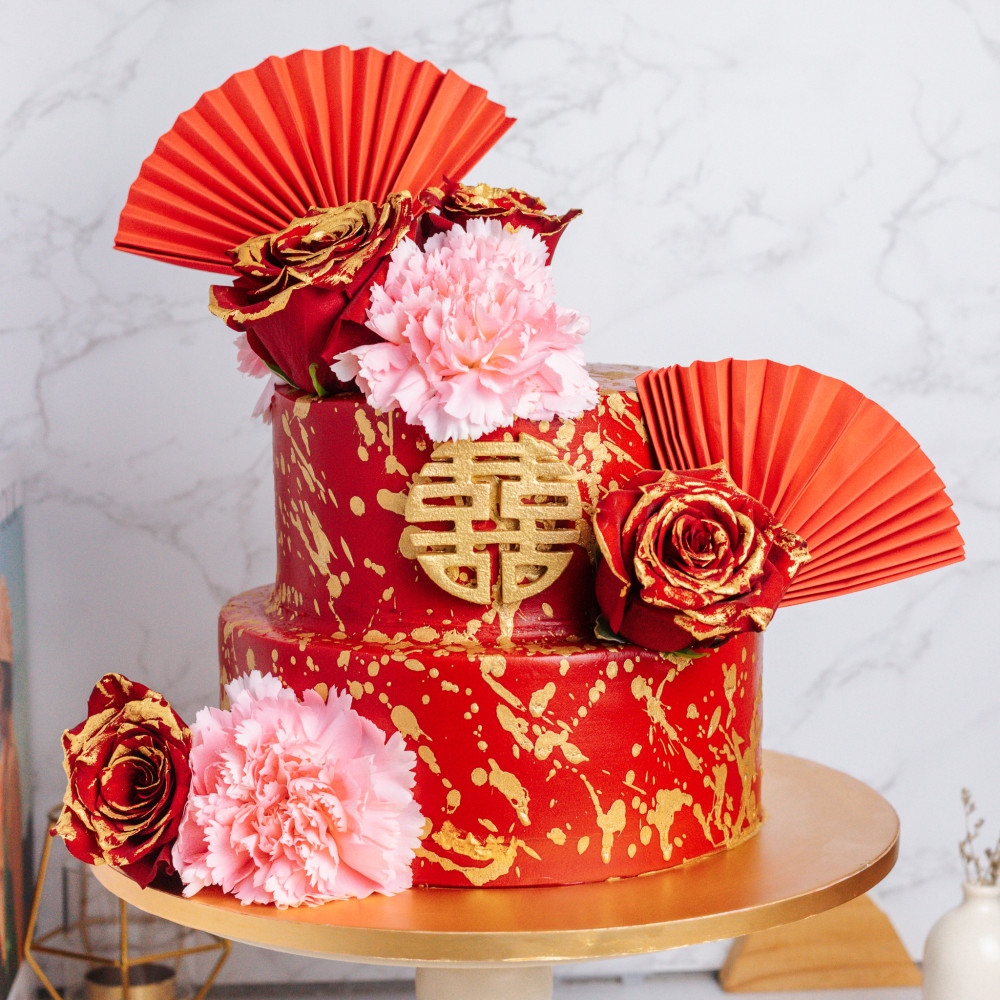 Two Tier Auspicious Longevity Cake