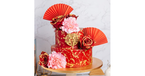 Two Tier Auspicious Longevity Cake